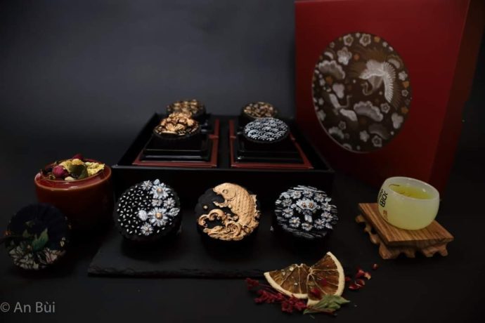 Vietnamese Baker Makes Beautiful Black Mooncakes That Look Like Pieces ...