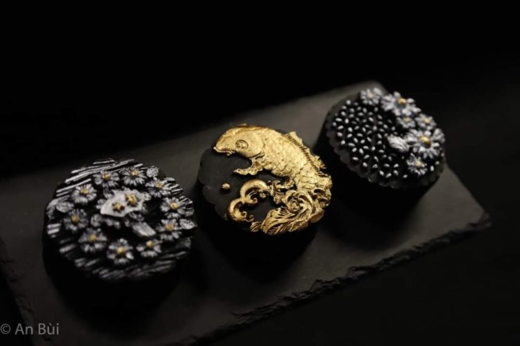 Vietnamese Baker Makes Beautiful Black Mooncakes That Look Like Pieces ...