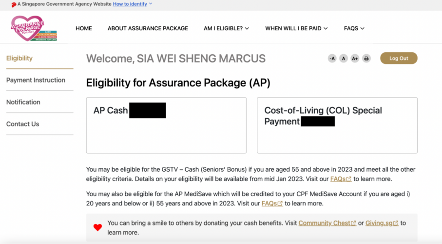 Assurance Package For Singaporeans - Eligibility & How To Claim