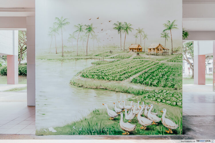 This HDB Void Deck Has Kampong & Gardens By The Bay-Inspired 3D Art