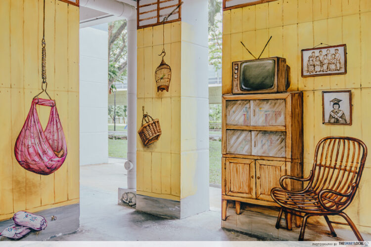 This HDB Void Deck Has Kampong & Gardens By The Bay-Inspired 3D Art