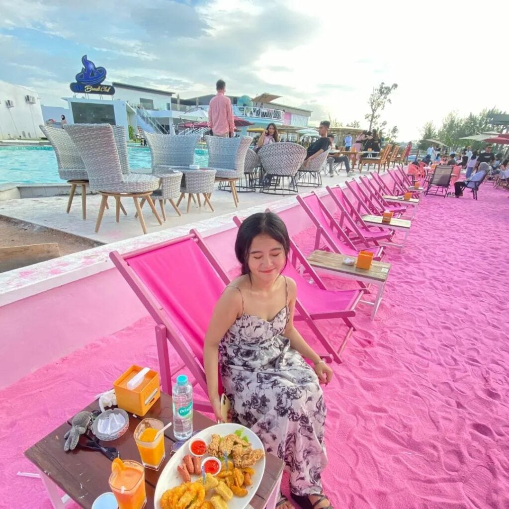Blue Fire Beach Club In Batam Has Pink Sand & A Swim-Up Bar