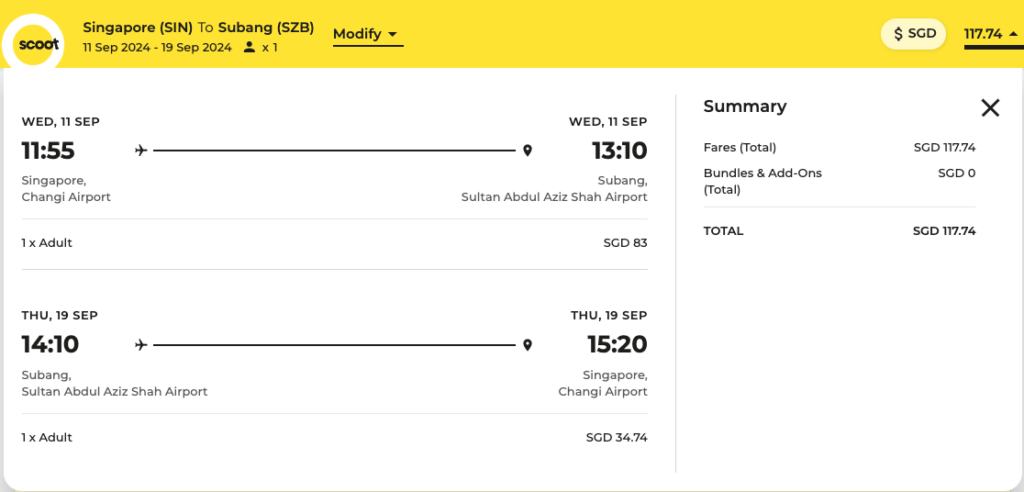 Scoot Has Flights From Singapore To Subang Airport