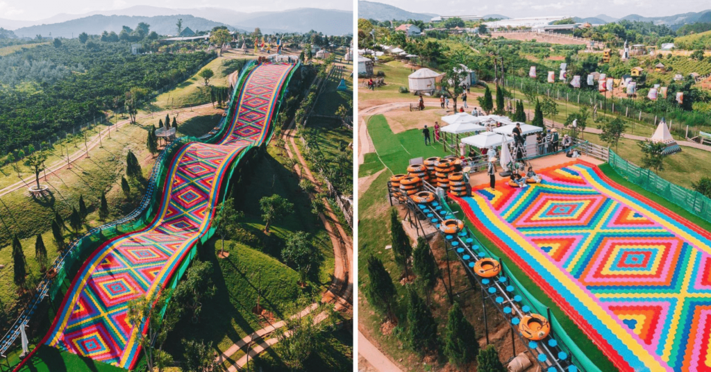 Mongo Land In Da Lat, Vietnam Has A Rainbow Slide & Petting Zoo